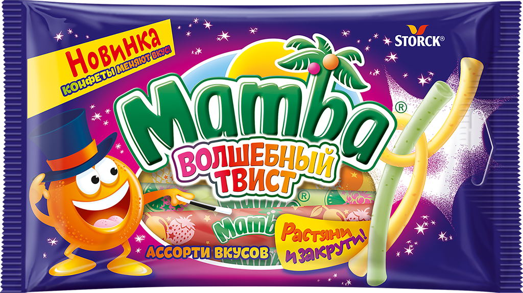 Конфеты жевательные MAMBA Волшебный твист, ассорти вкусов, 70г