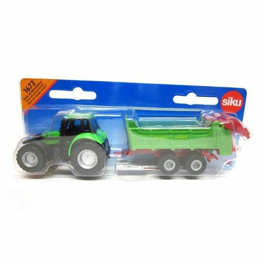 Трактор Siku Deutz с прицепом (1673) 1:72, 19.7 см, зеленый