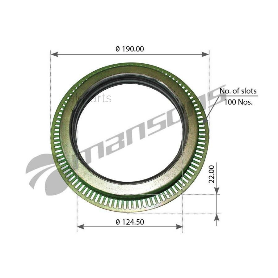 MANSONS 200031 сальник ступицы! 124.5x160/190 22mm 100Nos.\ DAF 95