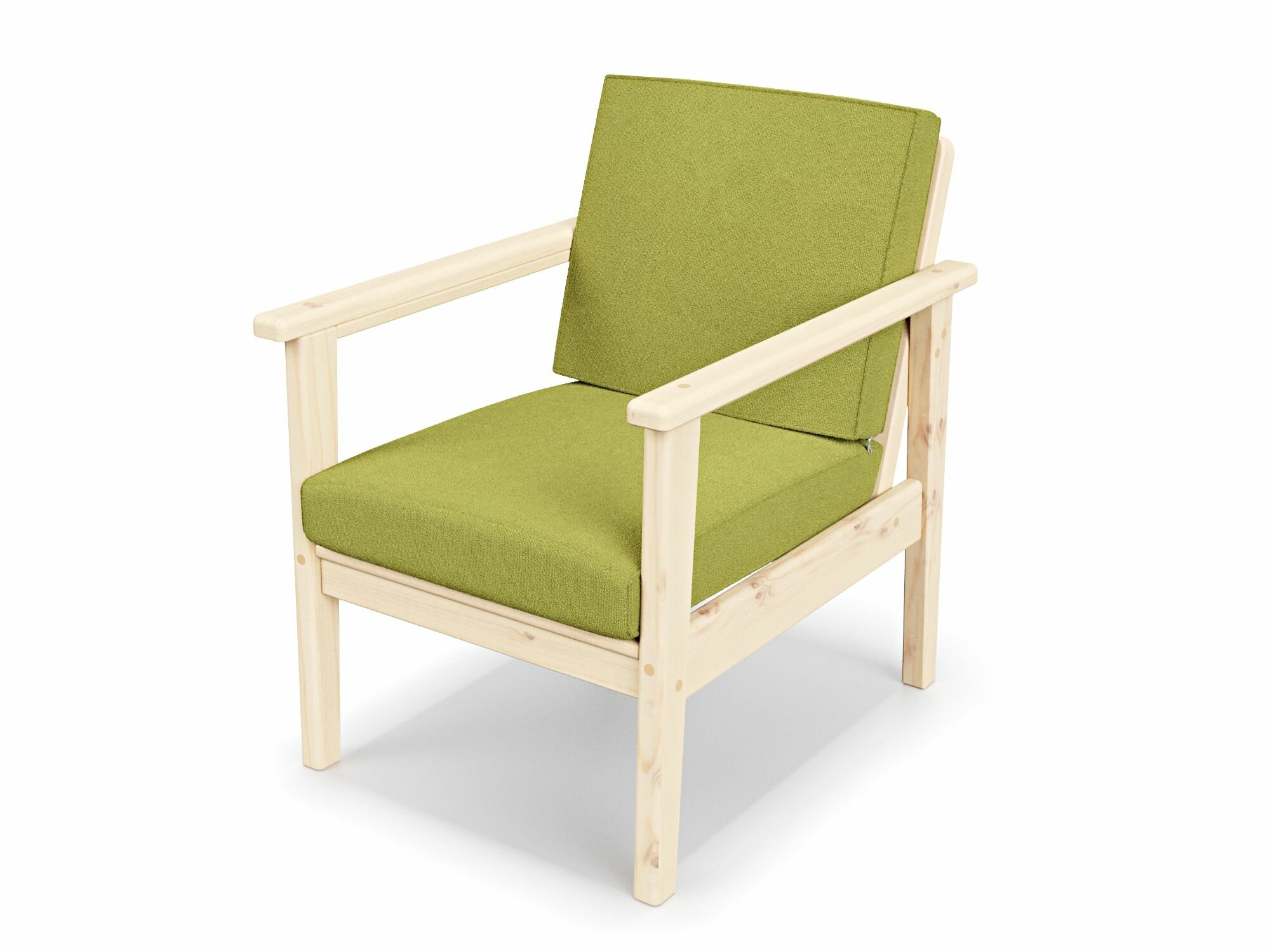 Кресло Arsko Ларго зеленое, велюр, массив дерева, с подлокотниками, садовое, на дачу, дя кухни, скандинавский лофт