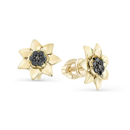 Серьги, белое золото, 585 проба, бриллиант