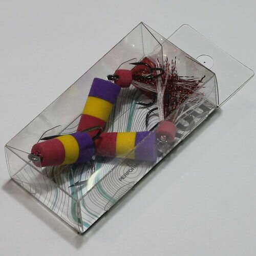 Приманка джиговая Lucky John LJ FROG крас. жел. фиол. в блистере