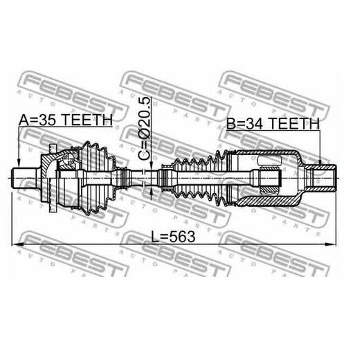 Вал приводной Febest 1614211lh для Mercedes E-CLASS S211, W211