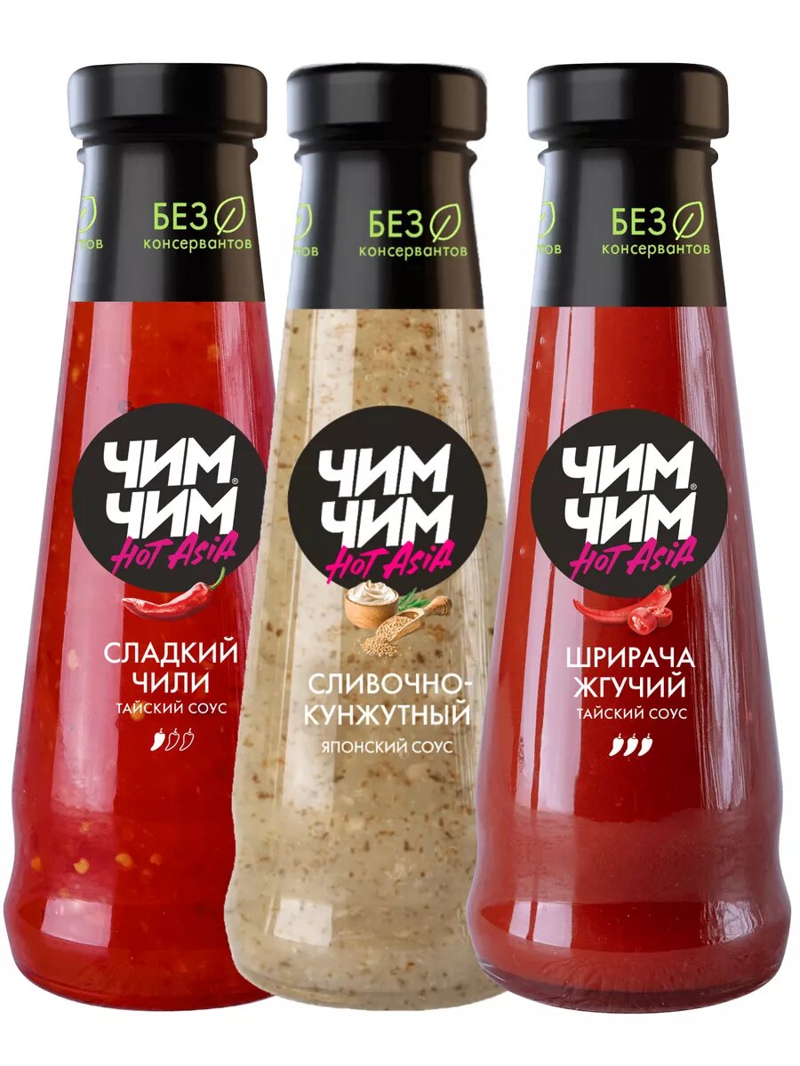 Сладкий Чили, Сливочно-Кунжутный, Шричача 210 г * 3 шт
