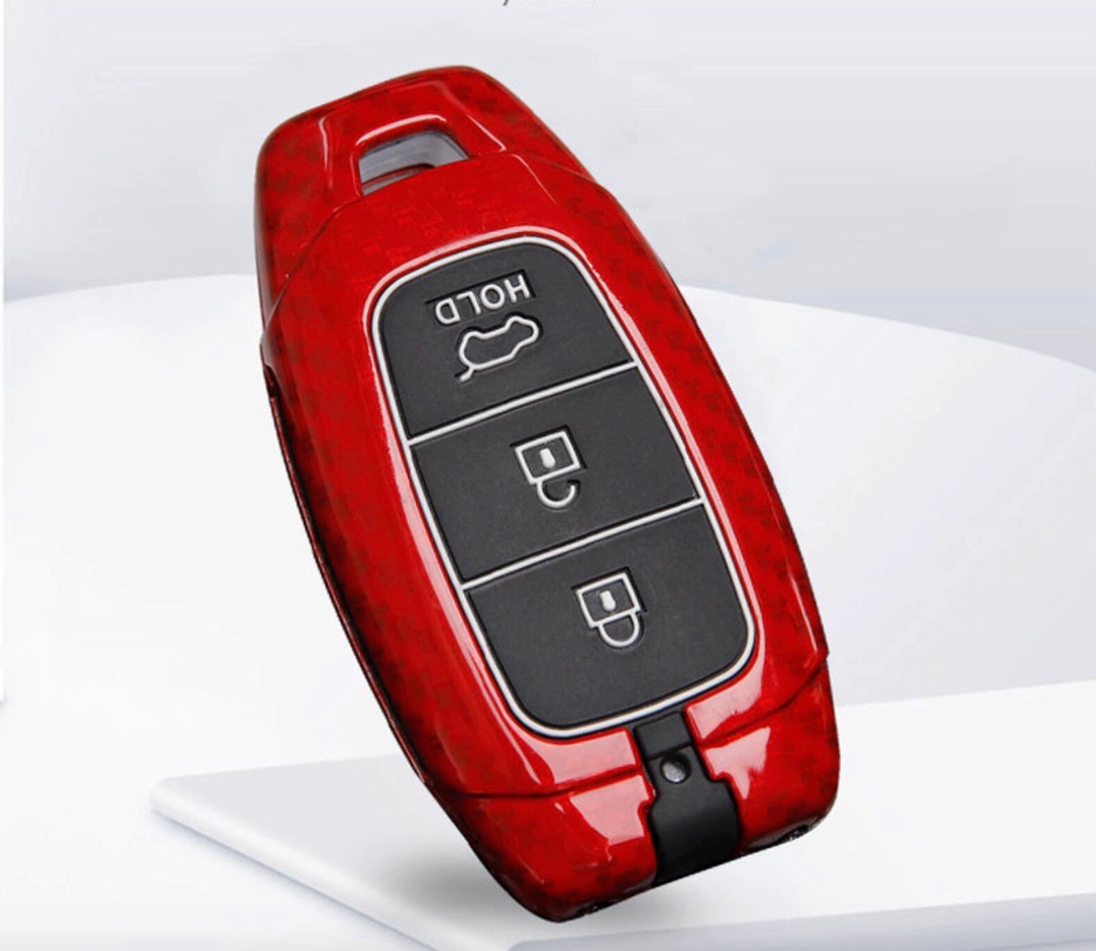 Чехол брелок красный для smart смарт автомобильного ключа автомобиля марки Hyundai CRETA Крета TUCSON NLine Туссан SANTA FE Сантафе ELANTRA элантра SOLARIS солярис i30 N SONATA соната PALISADE футляр накладка 3 кнопки новый 2020 2021 2019 года