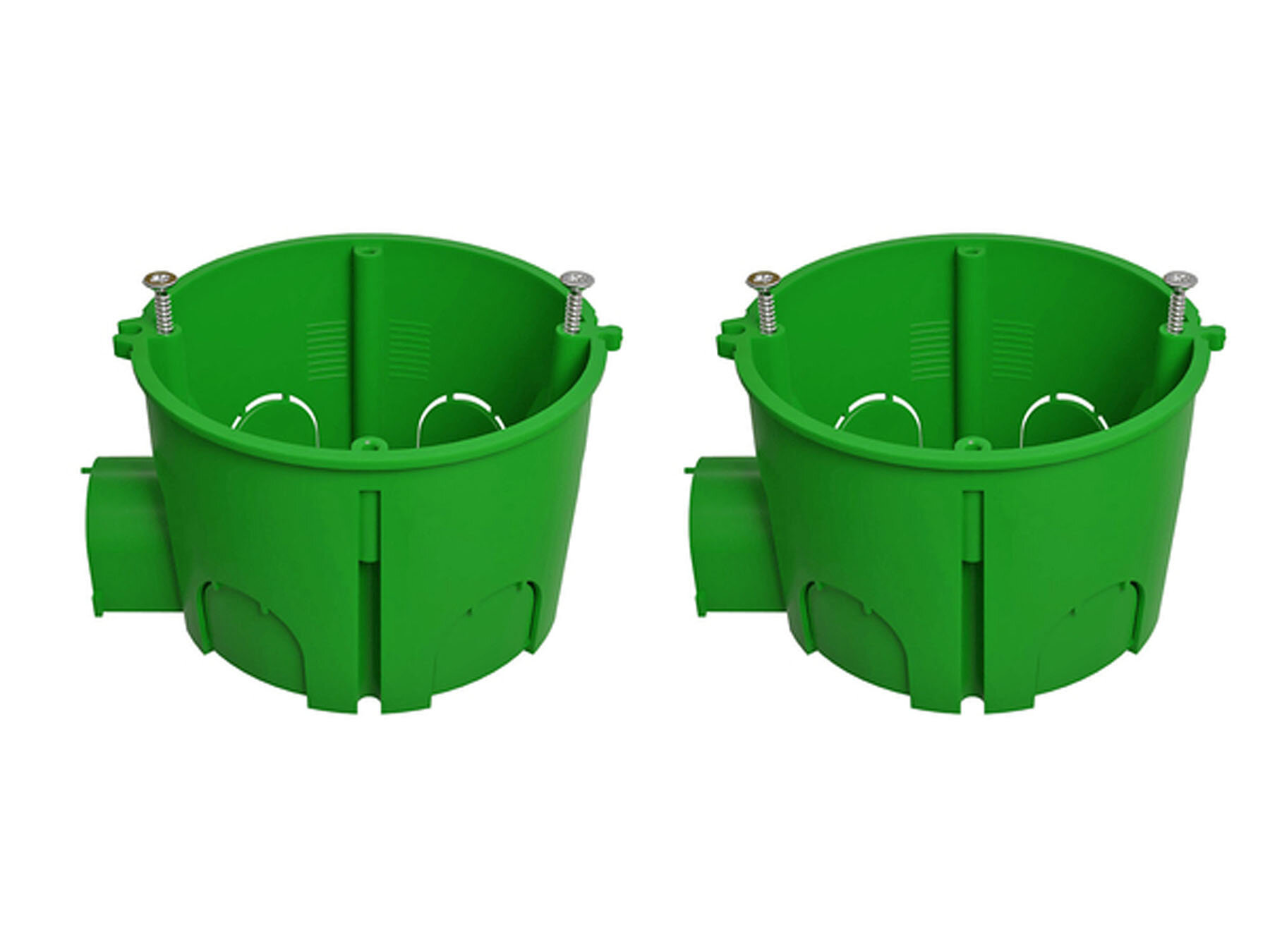 Подрозетник (GE40004 10-R) для бетона d68х45 мм 8 вводов зеленый IP20 наборная безгалогенный (2 шт.)