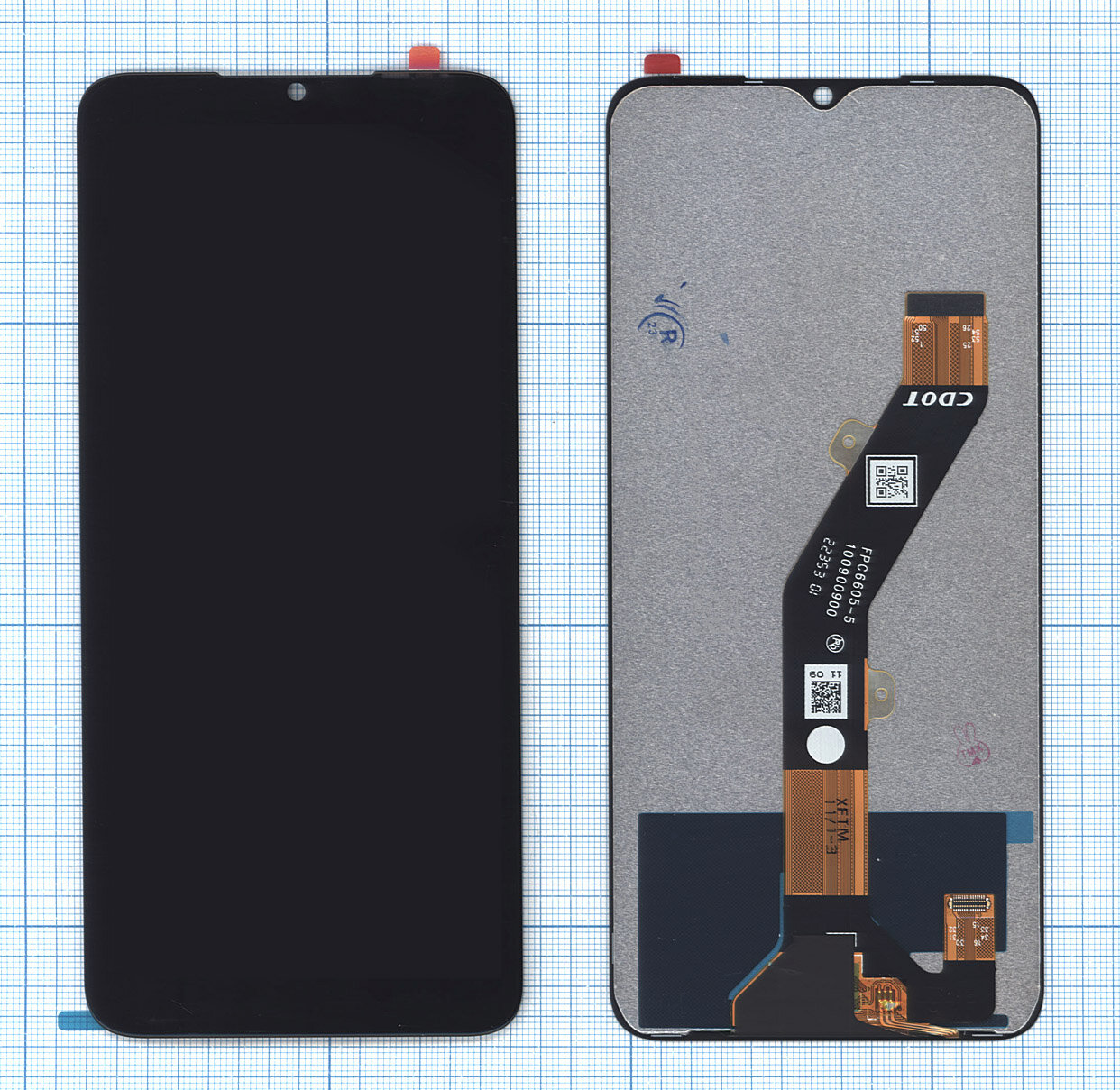 Дисплей (модуль) для телефона Infinix Smart 7 (X6515), Tecno Spark Go 2023, в сборе с тачскрином, черный