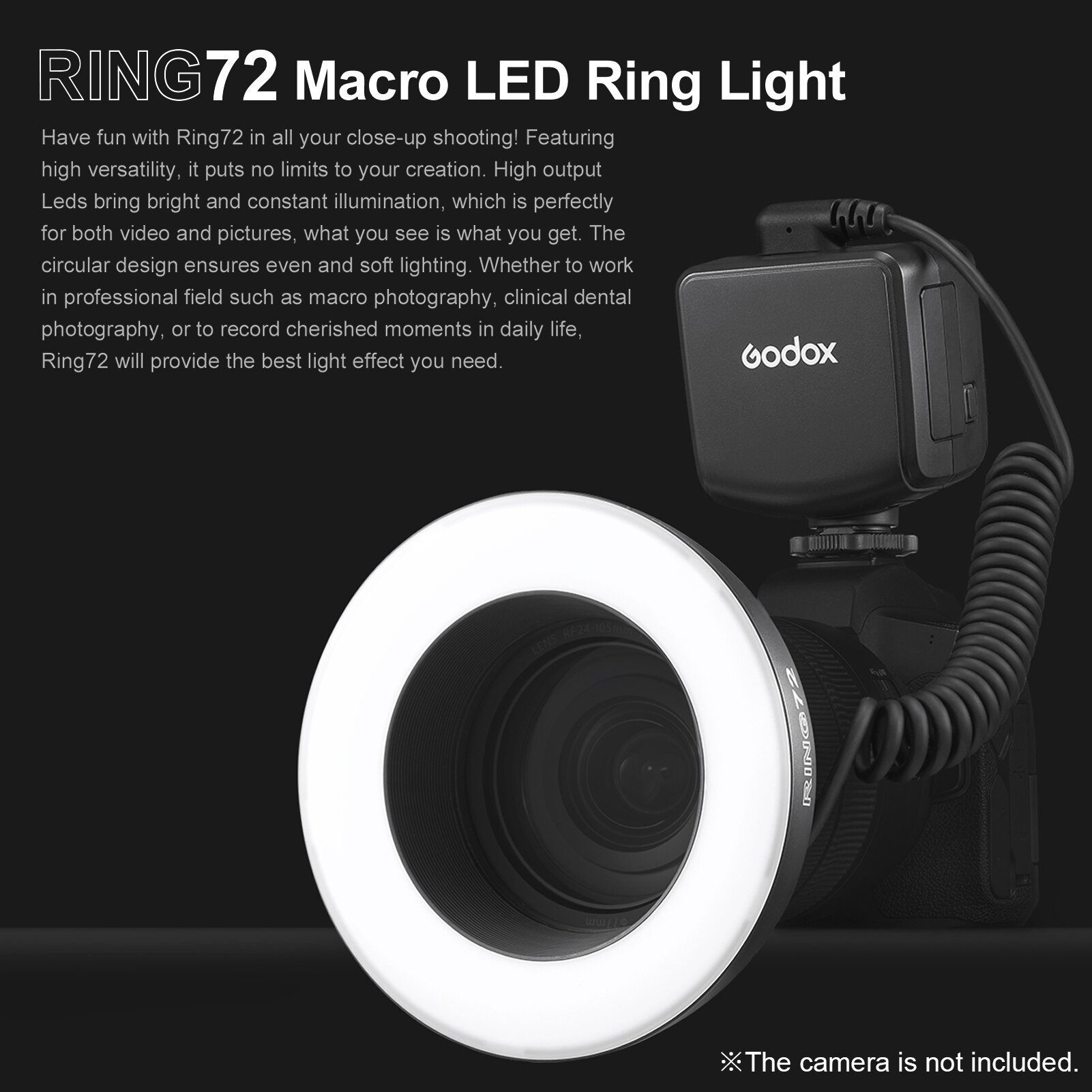 Godox RING72 Макро светодиодный кольцевой светильник, Top Geek, Andoer
