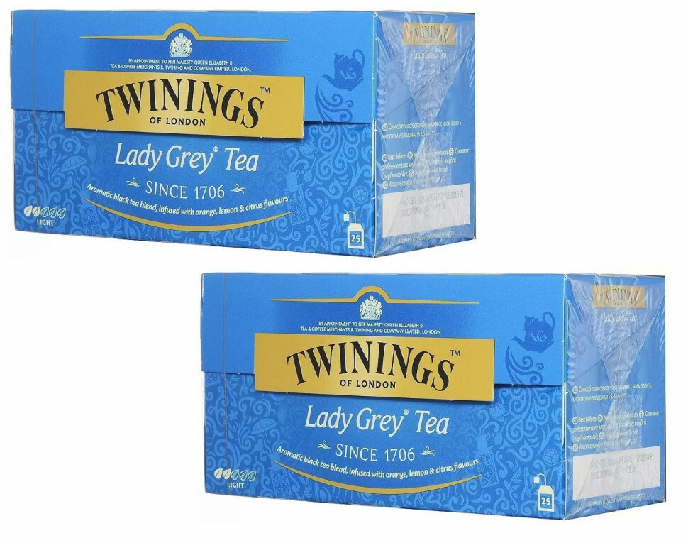 Twinings Lady Grey 2г x 25 пак чай черный (упаковка 2 шт) (078775-8052/2)