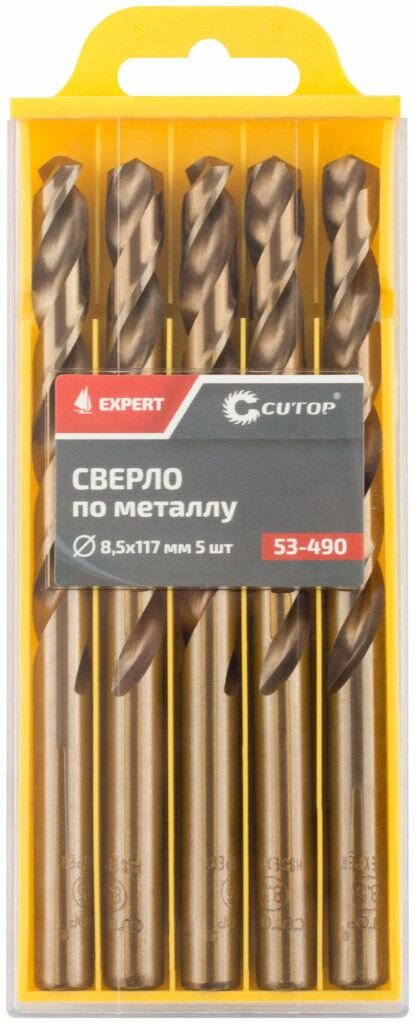 Сверло 5 шт по металлу (8,5х117 мм, HSS, P6M5) CUTOP Expert