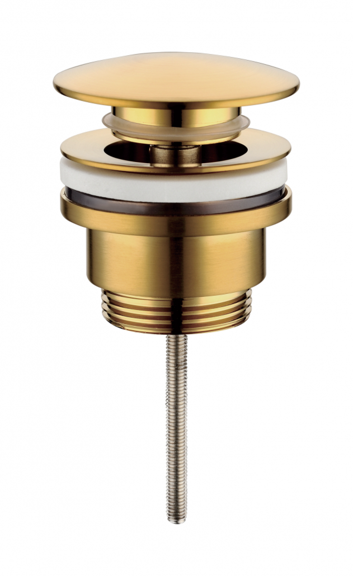 Донный клапан Grocenberg GB106GL золотой брашированный, латунь, для ванны, круглый