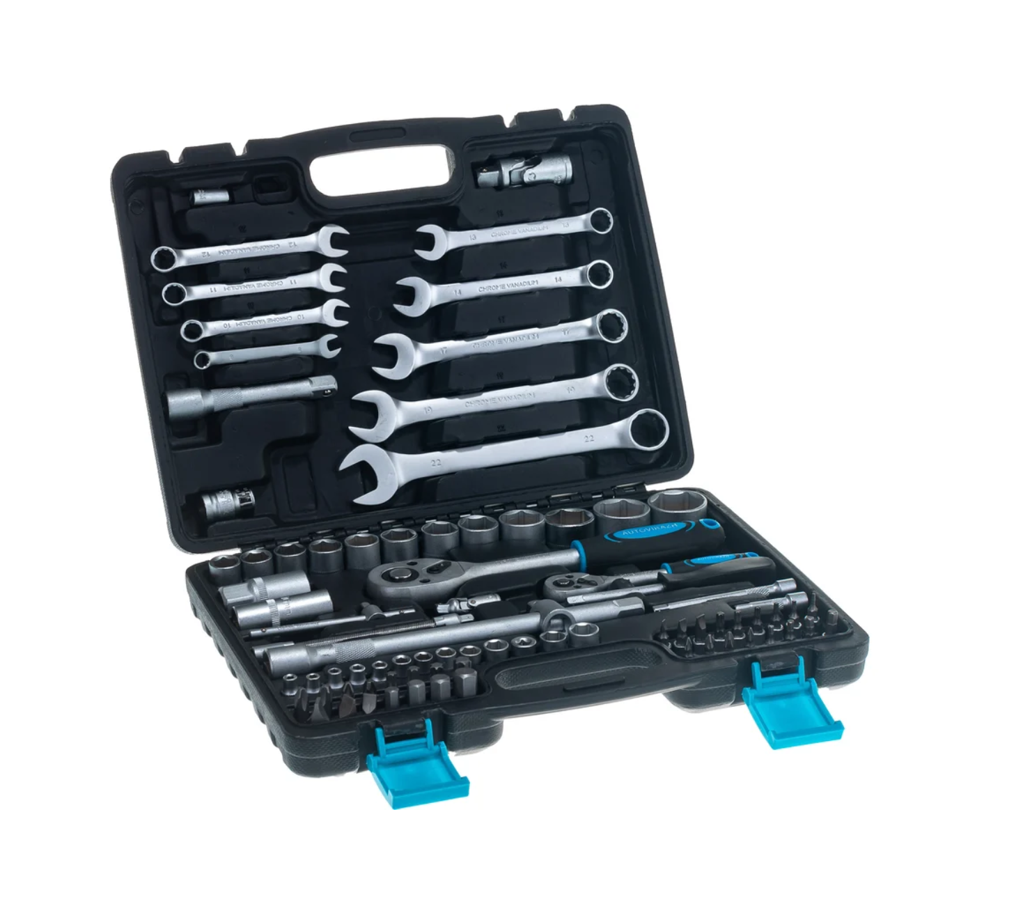 Набор инструмента 82 предмета 1/2" 1/4"DR, CrV AUTOVIRAZH AV-212082