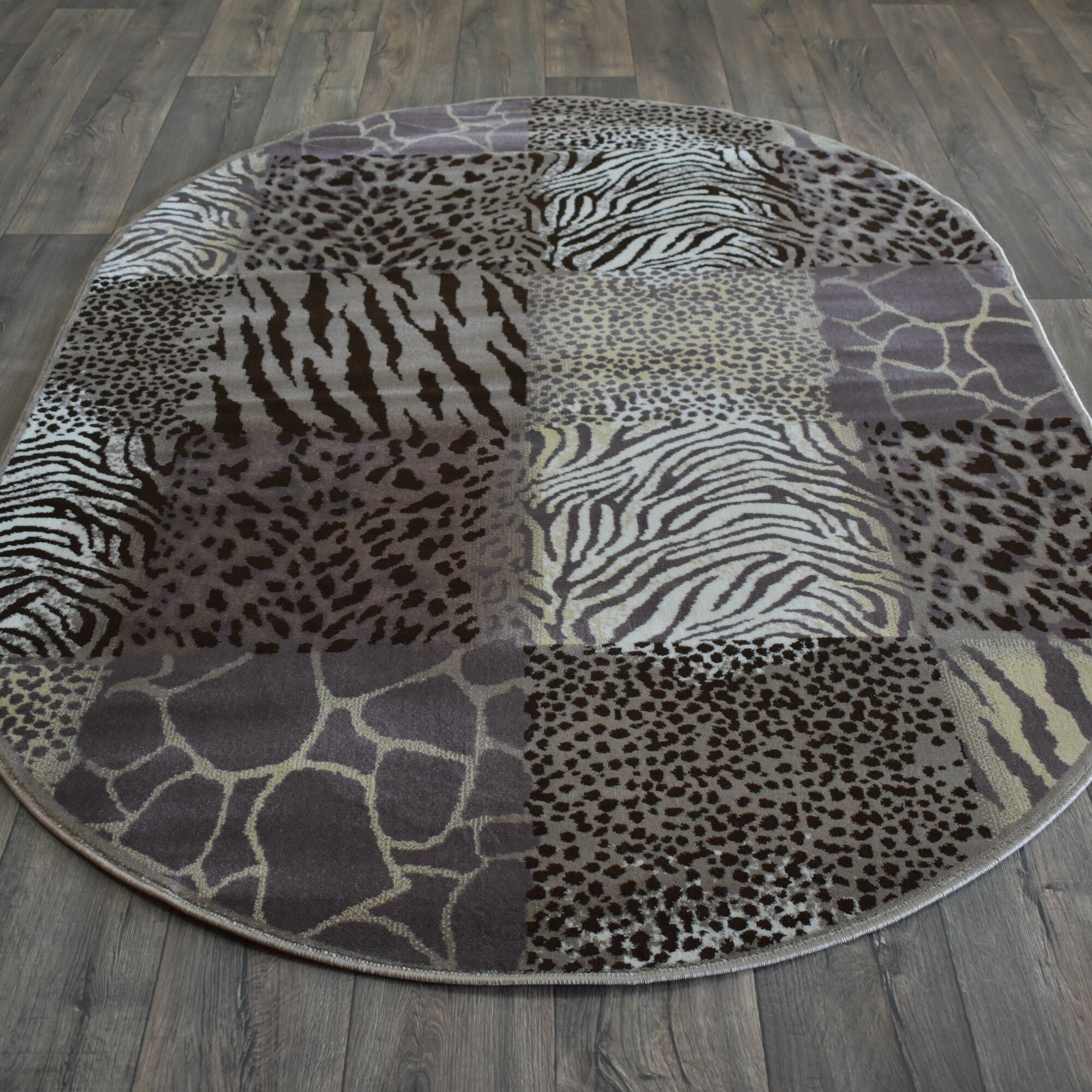 Ковер на пол овальный, прикроватный, в спальню, гостиную, детскую, бежево-коричневый, Ренессанс, 2679, 1.6*2.3 м