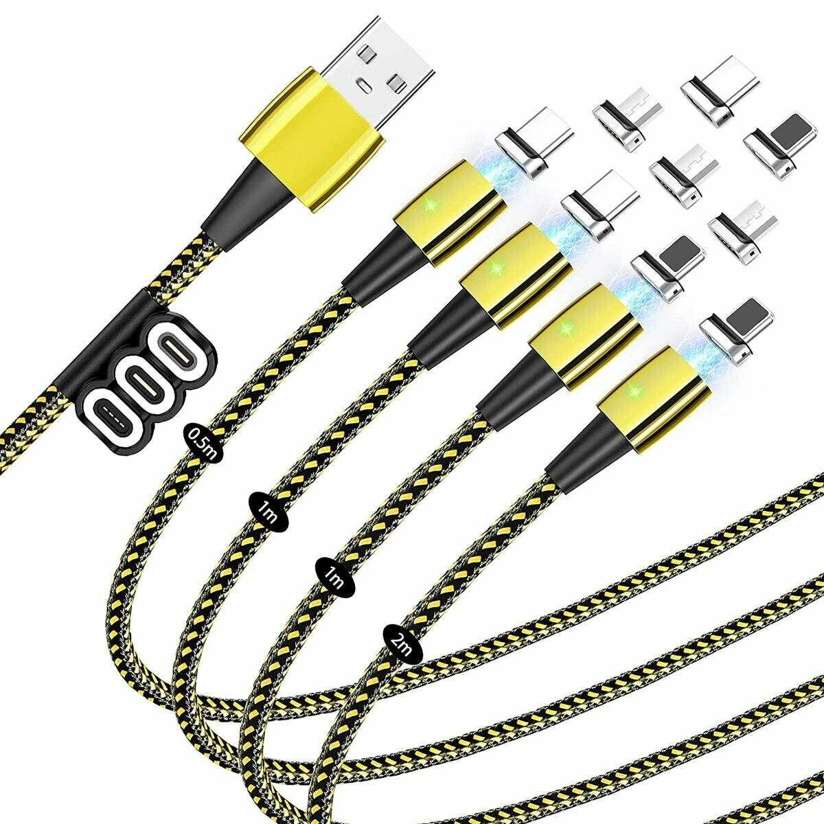 Золотой магнитный кабель 3A для быстрой зарядки Micro USB Type C кабель для iPhone Xiaomi магнитное зарядное устройство телефонный кабель для передачи данных шнур