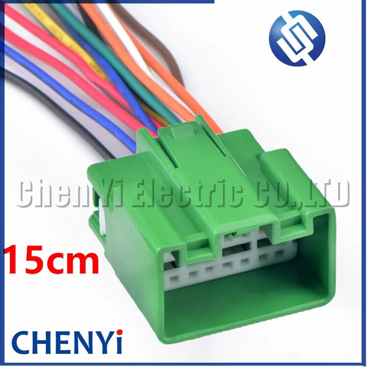 Разъем автомобильный 16-контактный, male with wires, 15см