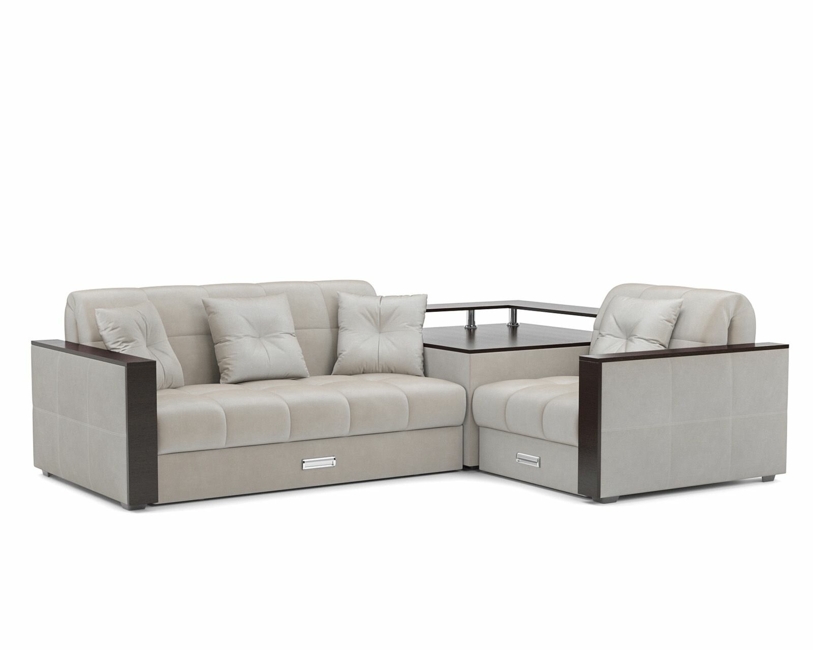 Диван угловой Mebel-ars Прага Бархат бежевый STAR VELVET 6 LIGHT Beige