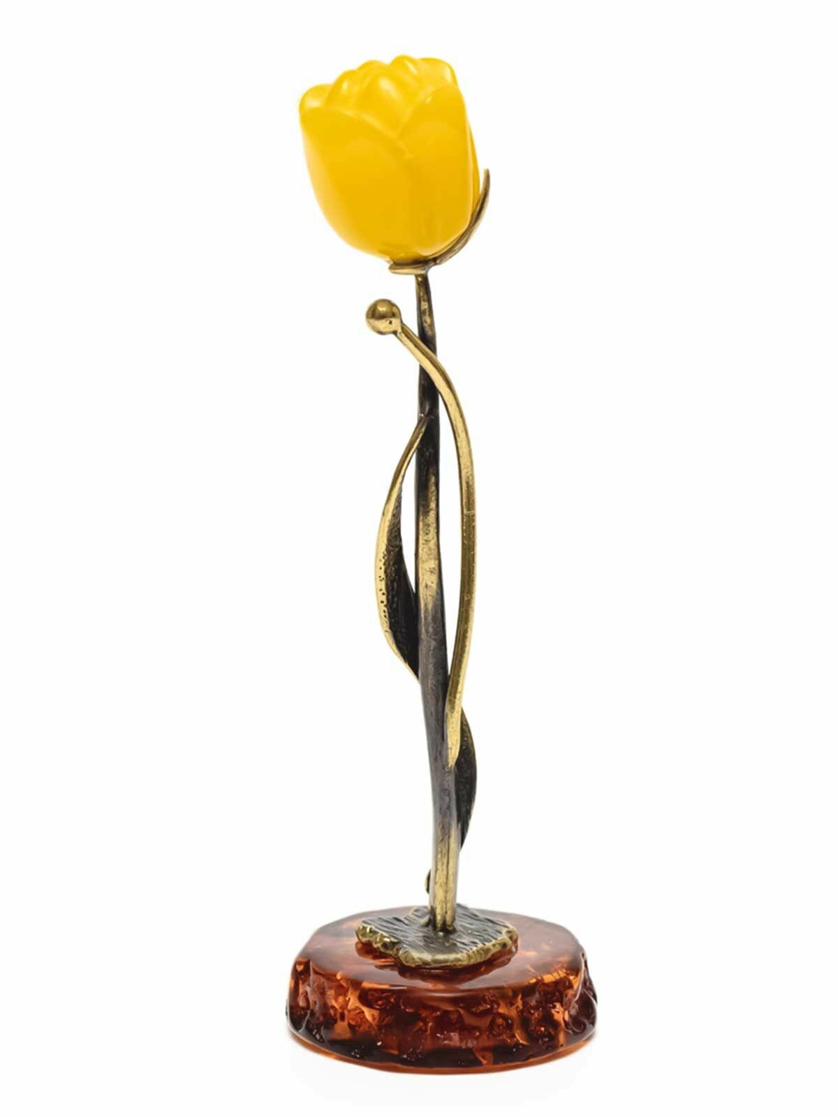 Сувенирная фигурка - Тюльпан, Балтийский Янтарь, 8,5 см