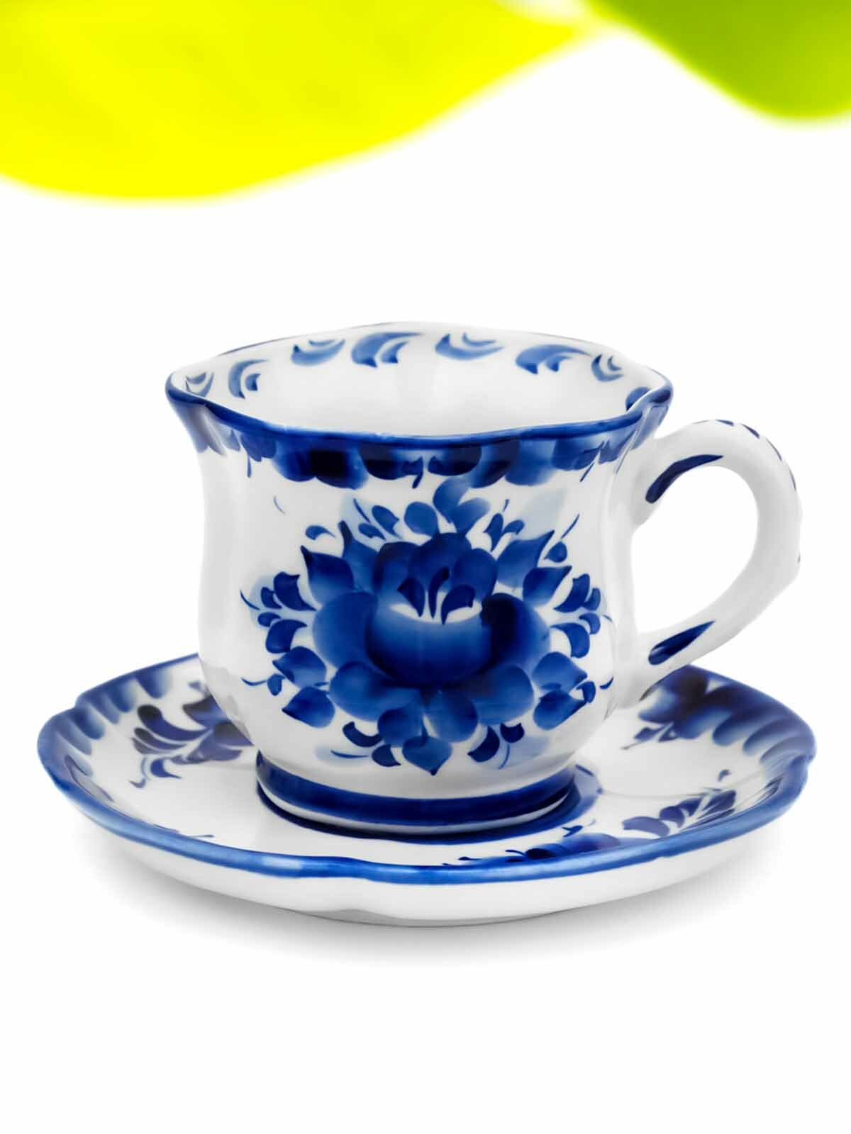 Чайная пара - Гжель Фарфор, 14,0x8 см, 150 мл