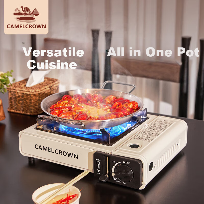 CAMELCROWN Portable Gas Stove for Outdoor Camping and Home Gathering BBQ Picnic Windproof Gas Stove