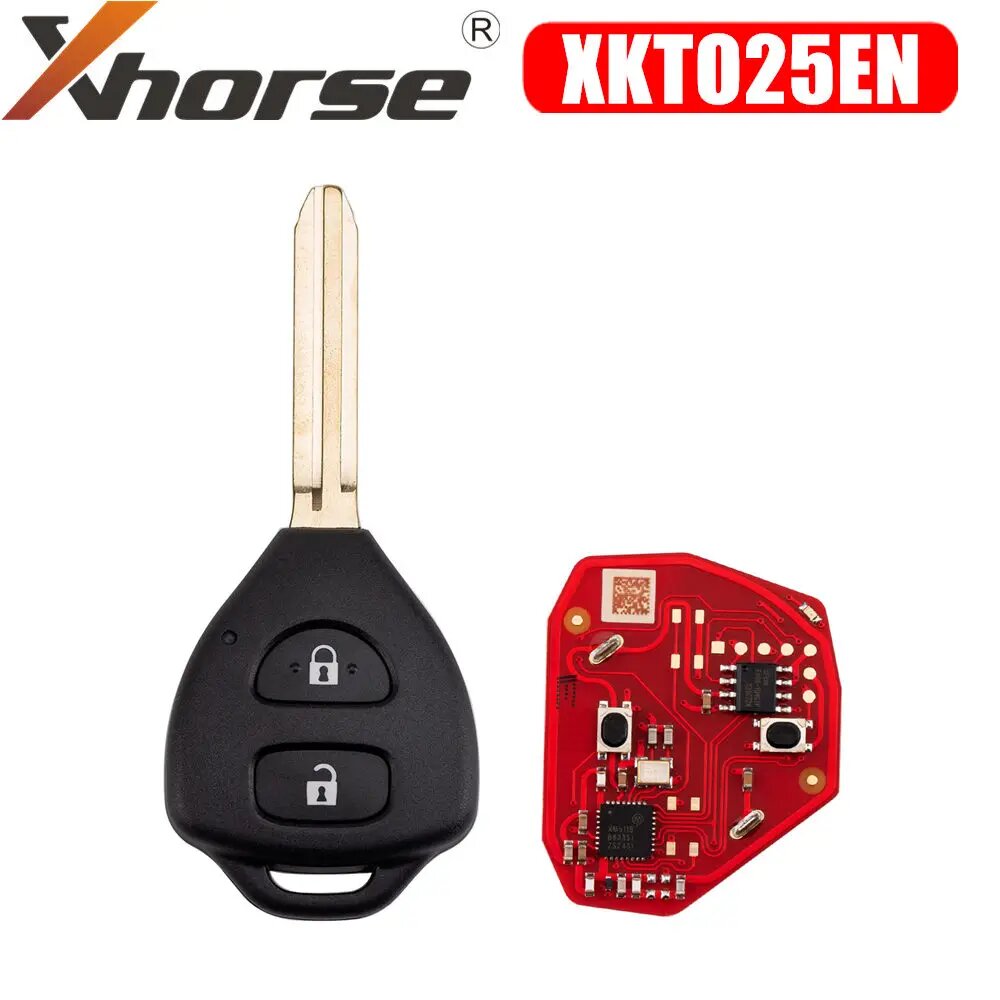Xhorse XKTO25EN проводной дистанционный ключ 2-го поколения для Toyota Style Flat 2 Buttons