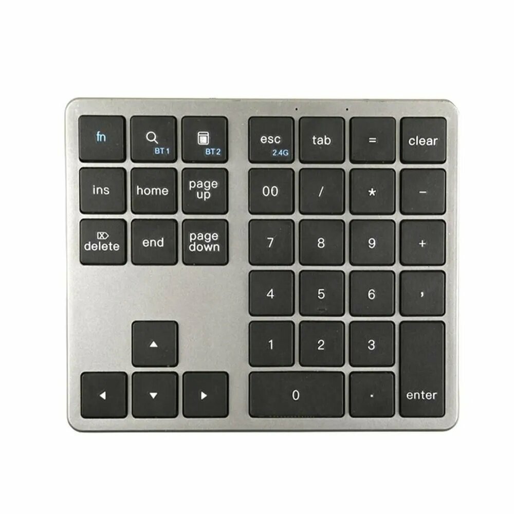 Bluetooth-совместимый 2,4 г беспроводной цифровой клавиатуры 35 Ключ Numpad для ноутбука ПК, серебристо - серый
