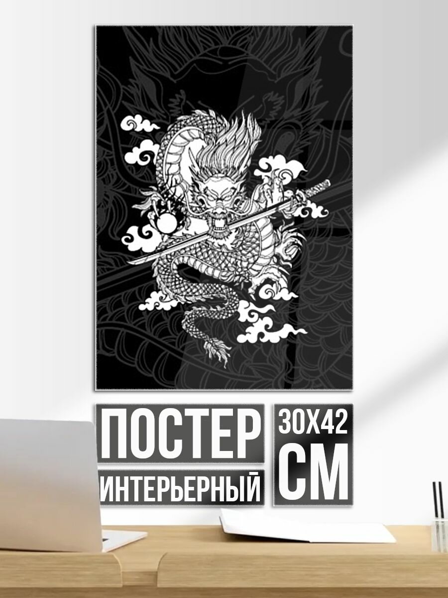 Постер на стену Дракон dragon