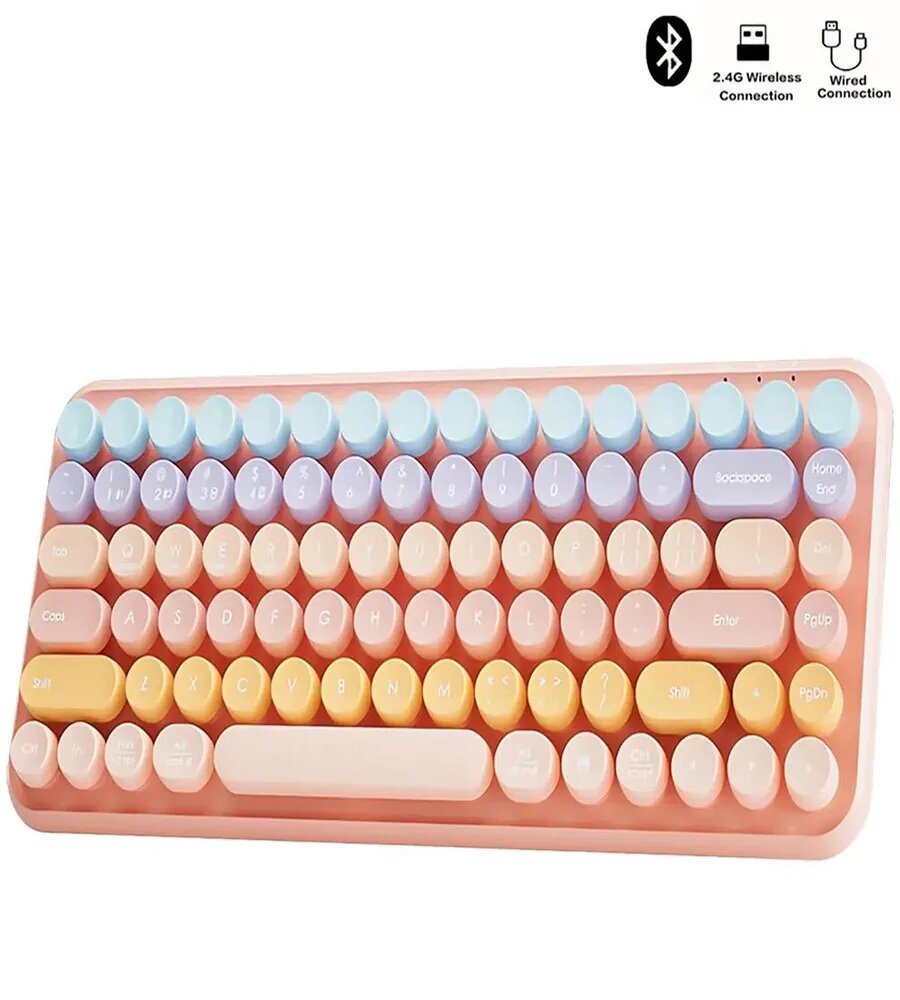 JOMAA Клавиатура беспроводная K112RU, (Epo Sea Salt Silent), Русская раскладка, светло-розовый