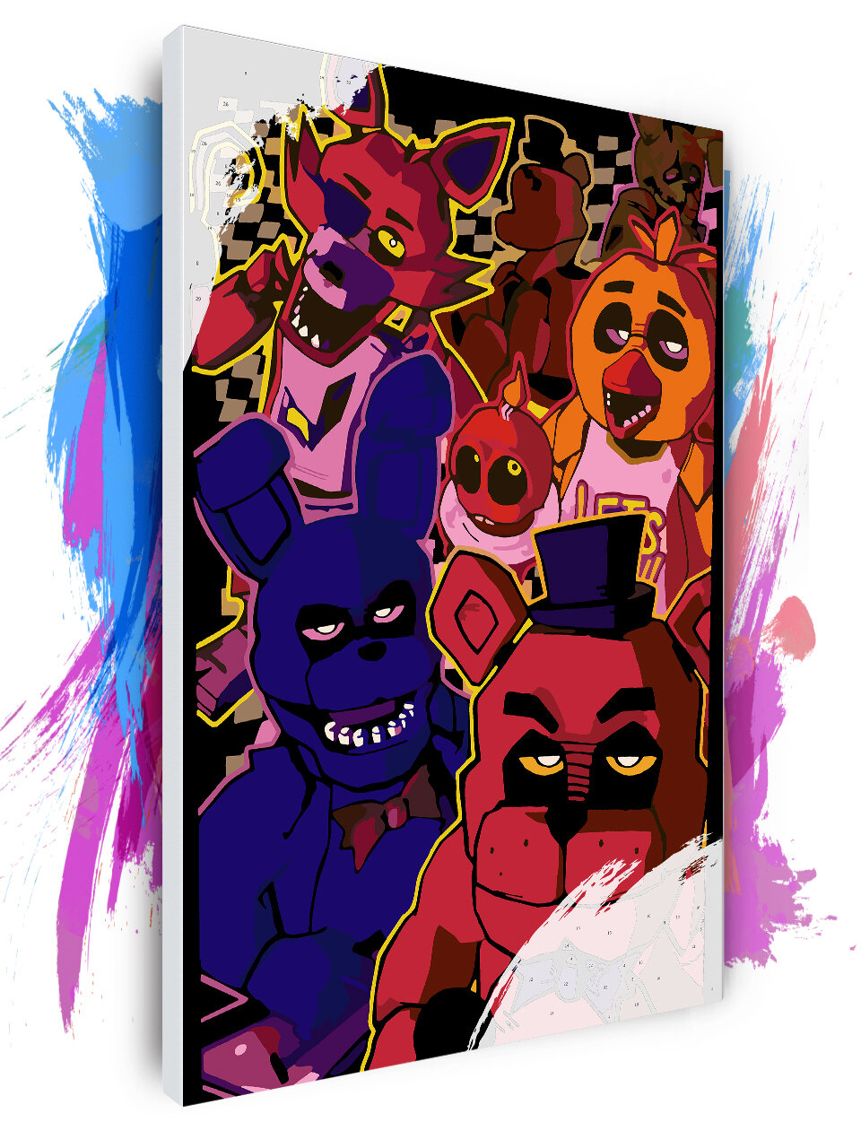 Картина по номерам на холсте FNAF 1 - Постер, 60 х 90 см