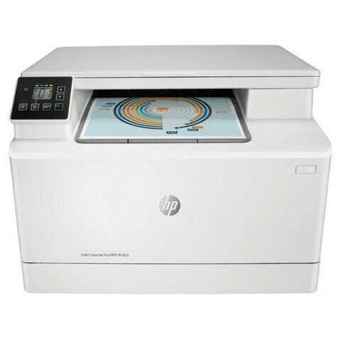 МФУ лазерное цветное HP Color LaserJet M182n 3 в 1, А4, 16 стр мин, 30000 стр. месяц, сетевая карта, 7KW54A