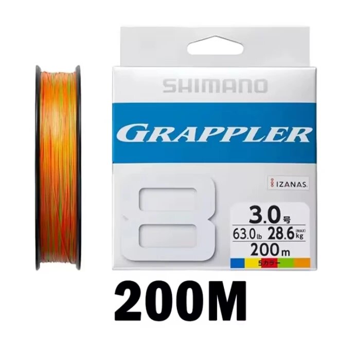 Плетеная леска Shimano Grappler 8, 1.2, цвет Grappler, 200м