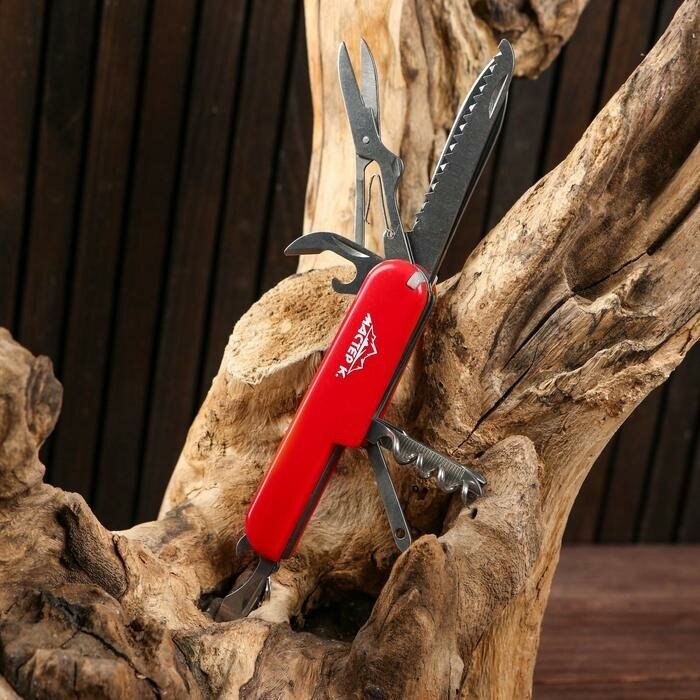 Нож швейцарский "Мастер К" 12в1, красный 5177912