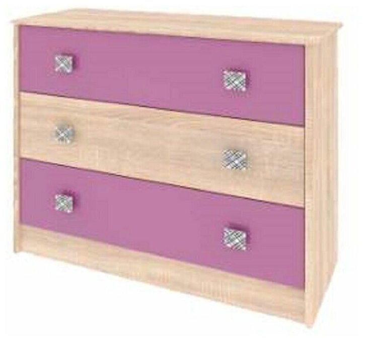 Комод «Колибри» роликовые направляющие, ЛДСП (Дуб сонома/Виола) 82х44х78
