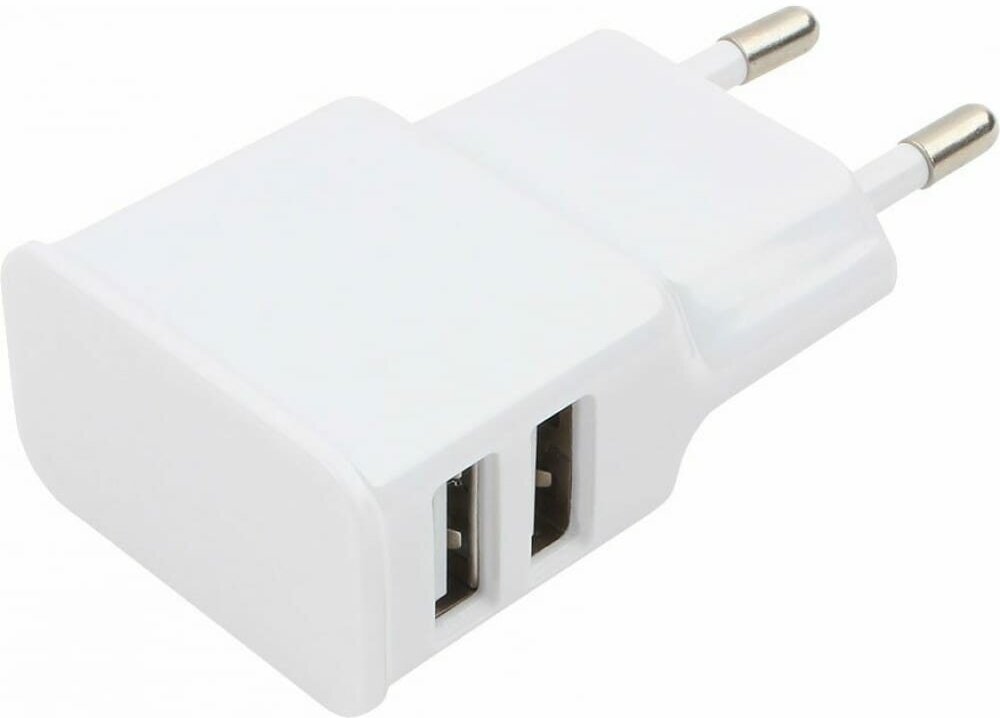 Адаптер питания Cablexpert MP3A-PC-11 100/220V - 5V USB 2 порта 2.1A белый