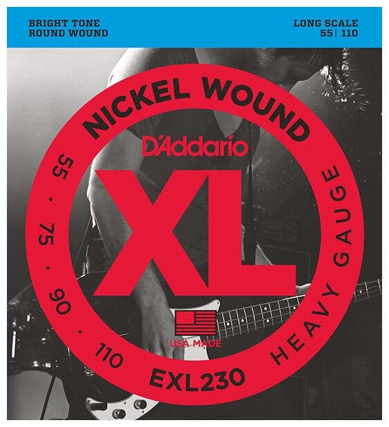 EXL230 XL NICKEL WOUND Струны для бас-гитары Long Heavy 55-110 D`Addario