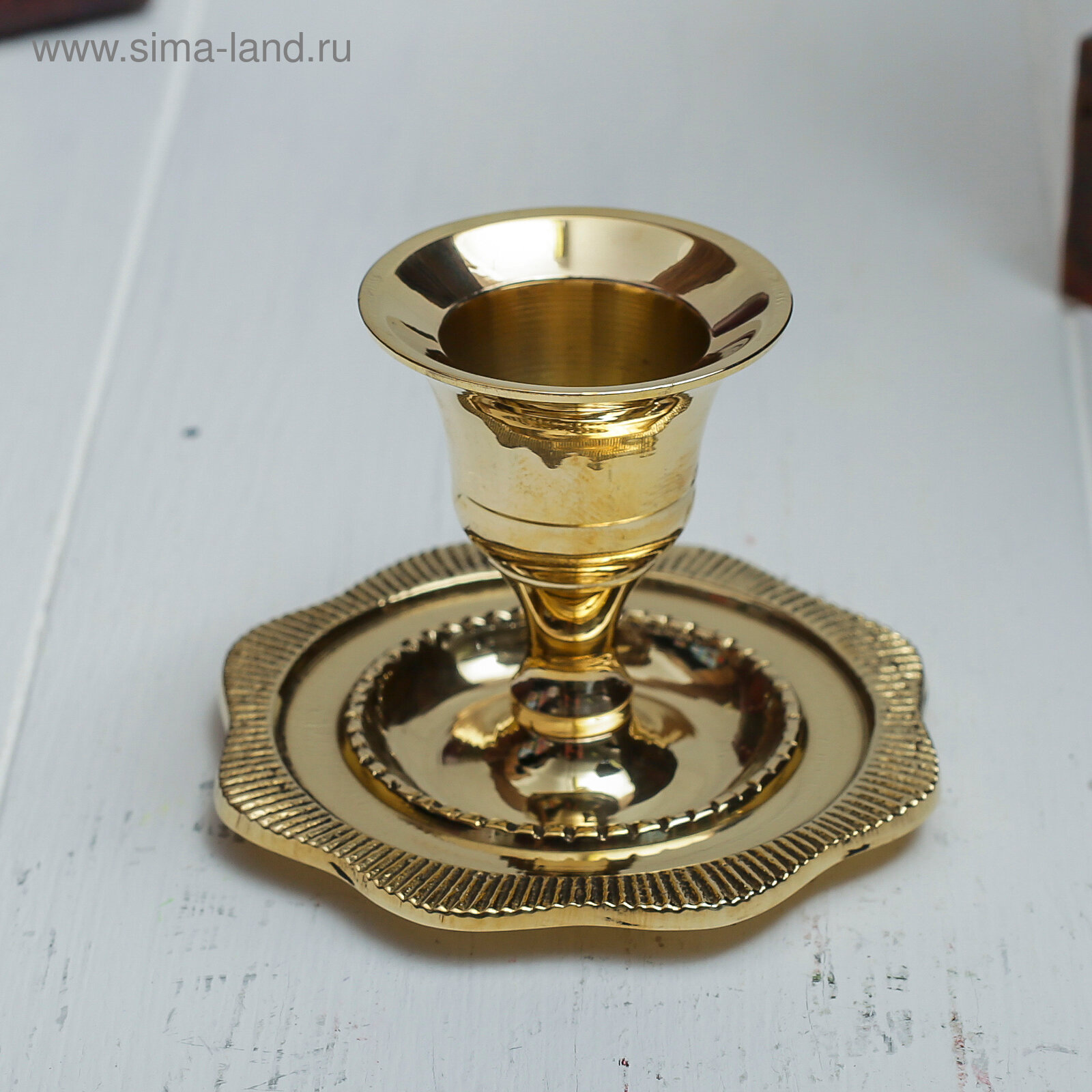 Подсвечник "Эхо" на 1 свечу, Indian style, латунь, золотой, 7х7х5 см