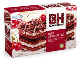 Торт бисквитный Baker House Шварцвальд, 8 упаковок по 350 гр, (Бакер Хаус)