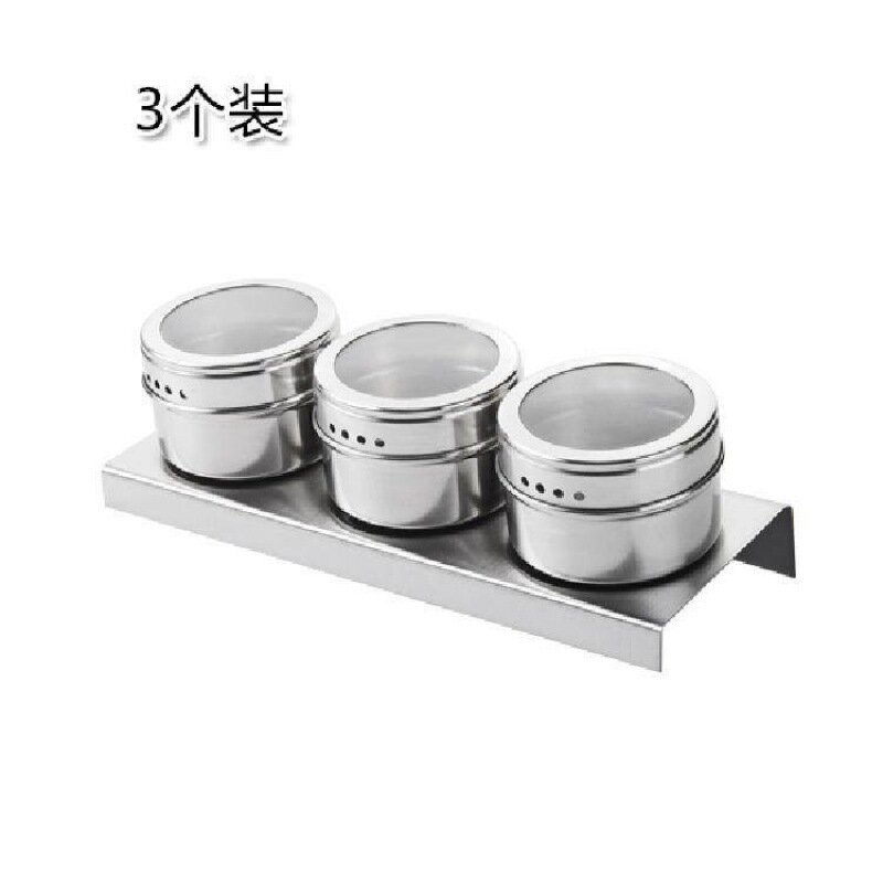 Банка для приправ, нержавеющая сталь, магнитная, прямоугольная, 3 шт
