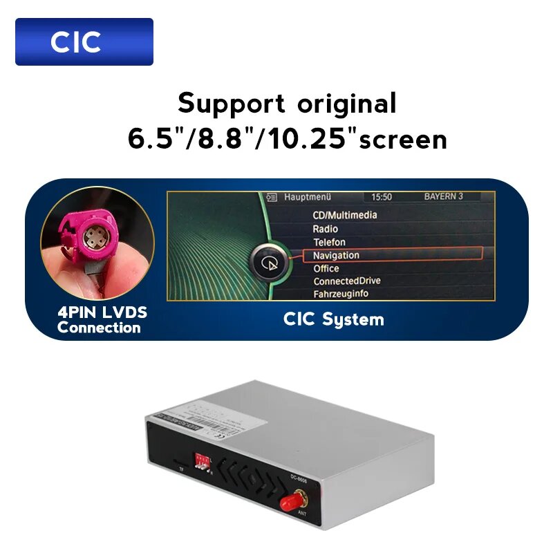 MEKEDE Автомобильный беспроводной Carplay Android Auto BoxДля BMW X1 X3 X5 X6 F02 F07 F10 F20 F21 F30 F34 E60 E70 E81 E84 E90 NBT EVO CCC CIC CIC