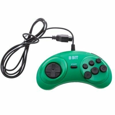 Геймпад проводной 8 bit Controller узкий разъем 9 Pin Форма Sega Зеленый