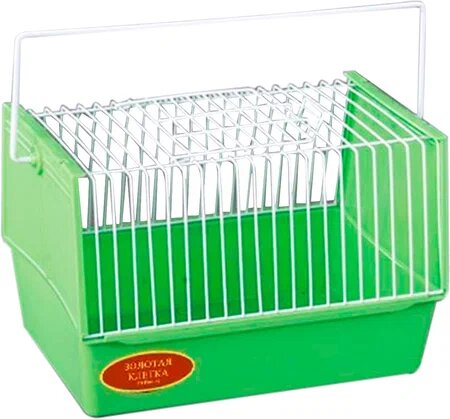 Переноска для птиц Золотая клетка эмаль 22 х 16 х 15 см в ассортименте (1 шт)