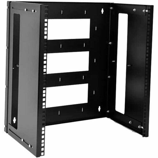 Кронштейн телекоммуникационный настенный Цмо 12U, регулируемая глубина 300-450 мм, цвет черный (КНО-М-12U-9005)
