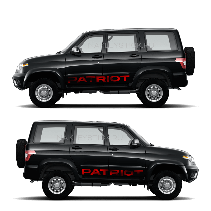 2 шт наклейки Patriot на двери УАЗ Патриот пара виниловых наклеек красные