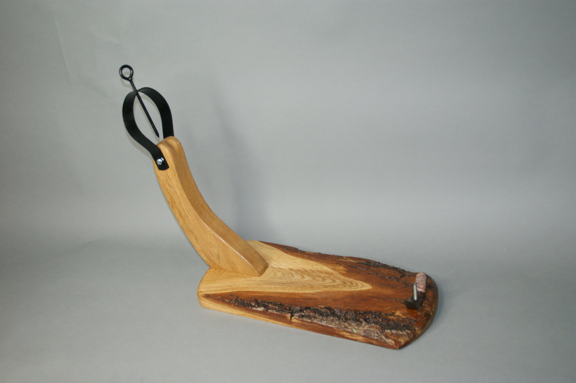 Держатель/Подставка для хамона ручной работы СРЕЗ ДУБА 50х26