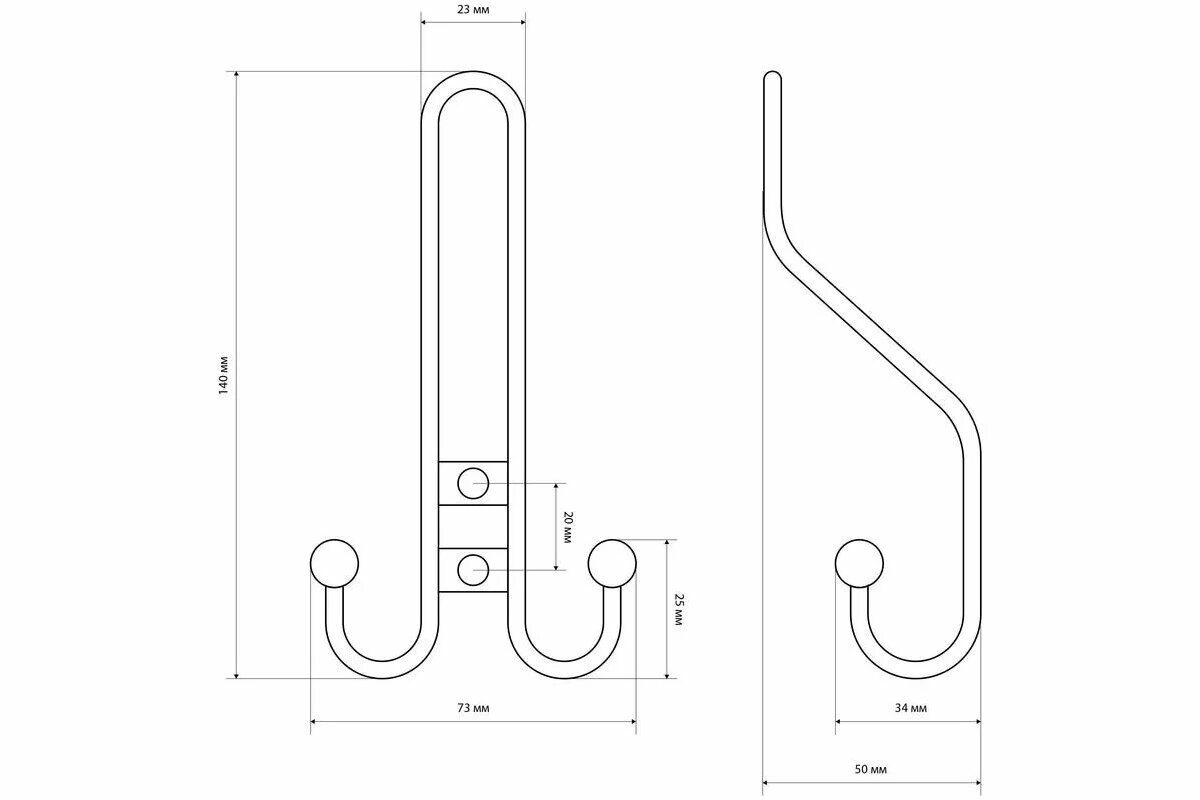Стандарт 208 A CP крючок-вешалка хром европакет 10211 - настенный держатель для одежды