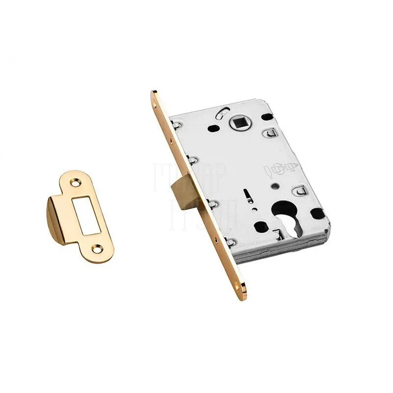 Защелка врезная бесшумная под евро-цилиндр Archie LP 5112-CL латунь