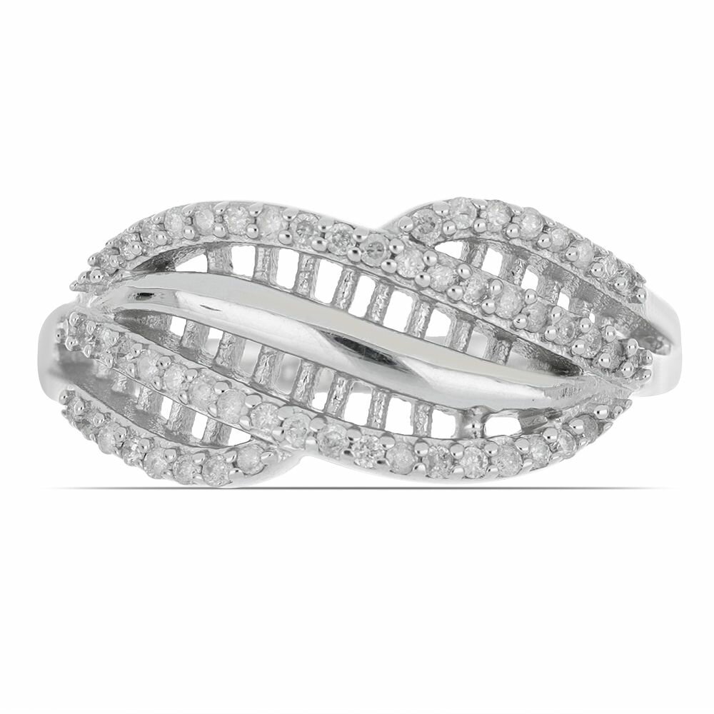 Кольцо, серебро, 925 проба, родирование, бриллиант