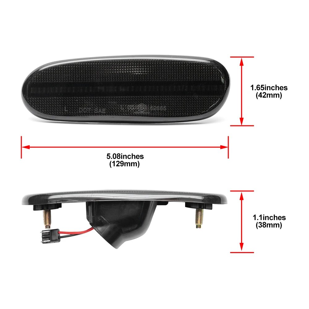 Дымчатые передние янтарные светодиодные боковые габаритные огни на крыле для Toyota Smoked Lens