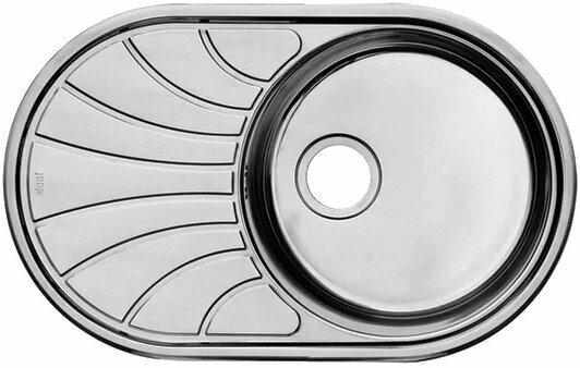 Мойка кухонная IDDIS Suno SUN77SDi77 металлическая, 77x48, мойка для кухни, с крылом, овальная, российская