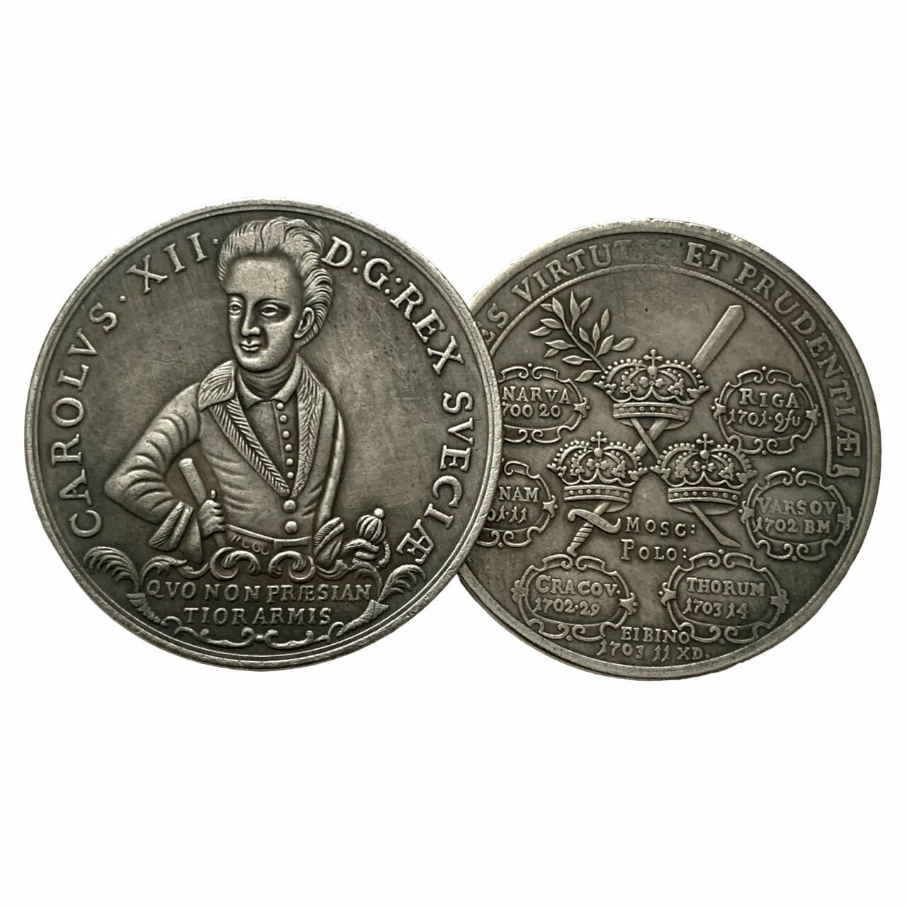 Талер 1703 года. Швеция, Средневековая Европа. Вес 28 гр , диаметр 42 мм. Коллекционная монета.