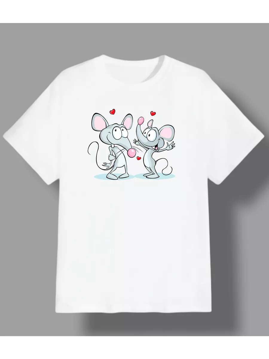 Футболка влюбленные мышки